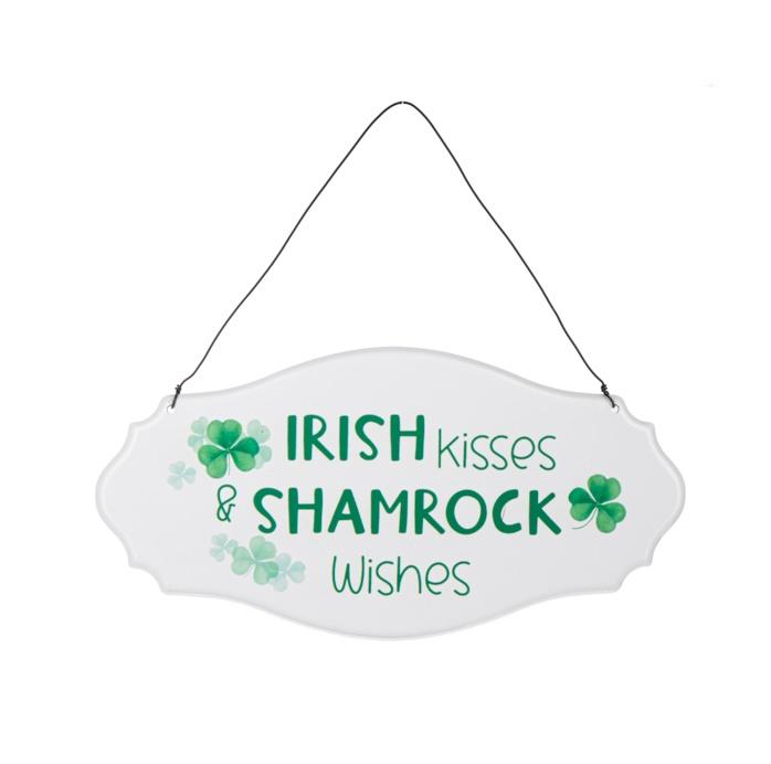 Ganz Decorative Shamrock Wall Sign (Irish Kisses Shamrock Wishes) Gifts For Home For Wall at ...