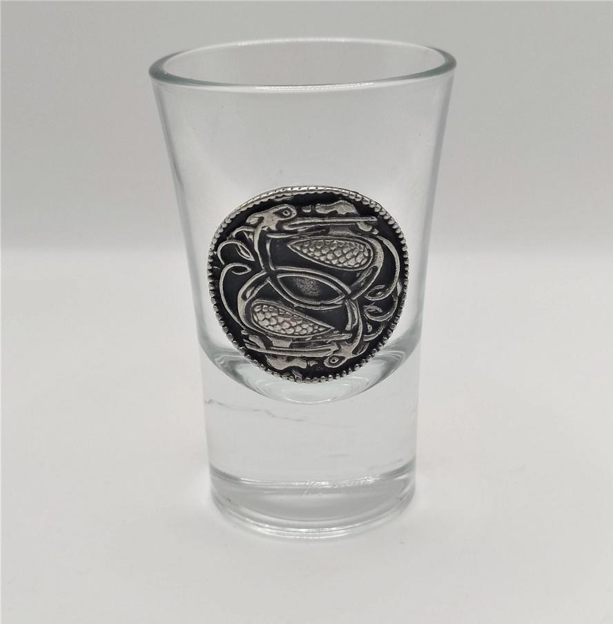 Mullingar Pewter Irish Shot Glass (Kells Bird) at Irish on Grand