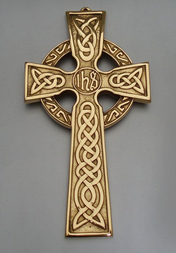 Irish Brass Medium Celtic Wall Cross Gifts Occasion Religious at Irish ...
