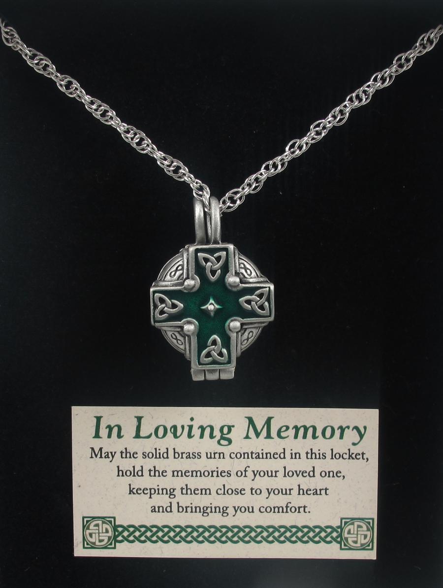C.ART Celtic Cross Memorial Locket Jewelry Pendants Necklaces at Irish ...