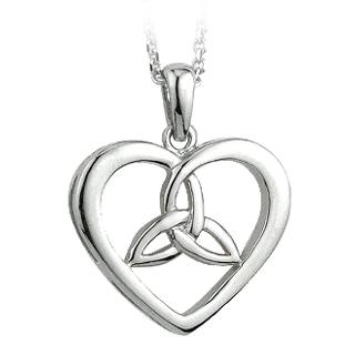 Solvar Jewelry Sterling Silver Heart and Trinity Knot Pendant Jewelry ...