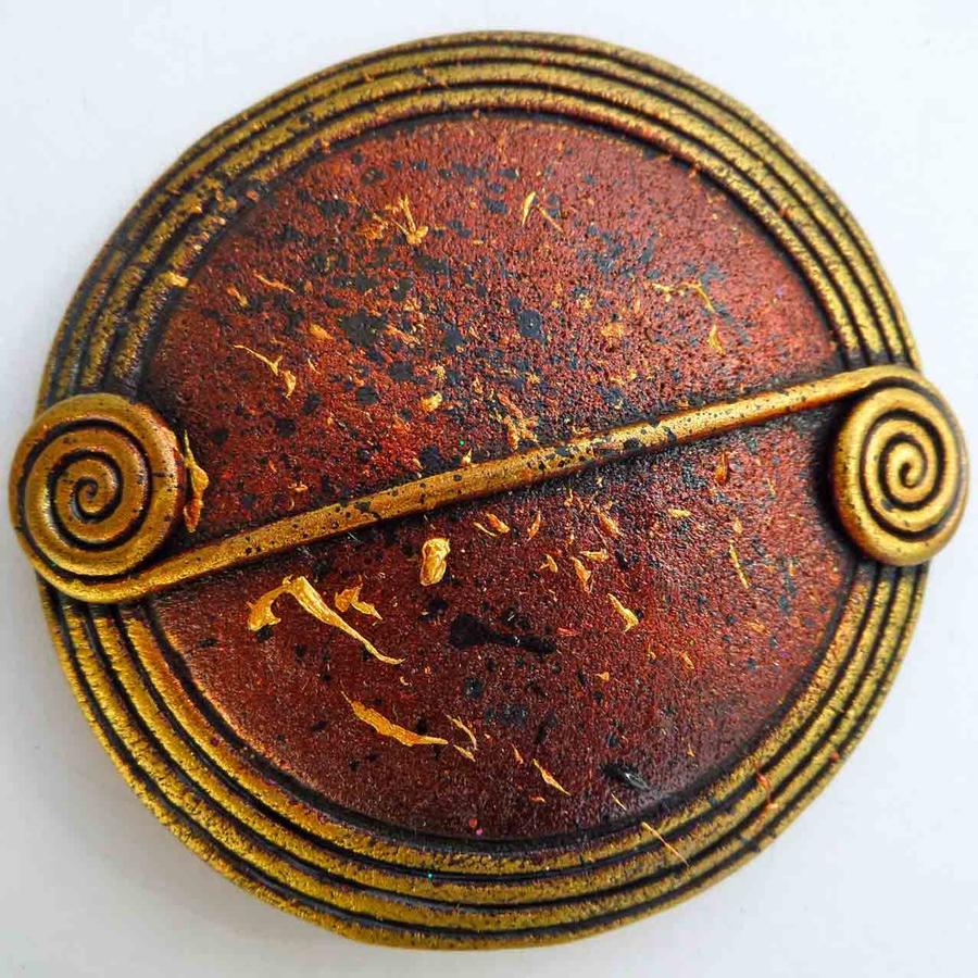 Skaramanda Scroll Pin (Bronze) Jewelry Brooches Pins at Irish on Grand