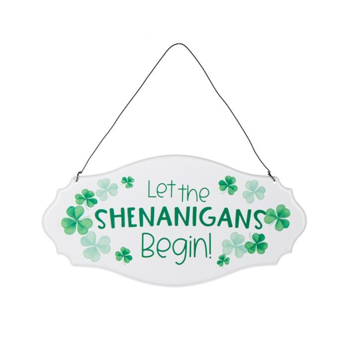 Ganz Decorative Shamrock Wall Sign (Shenanigans Begin) Gifts For Home ...