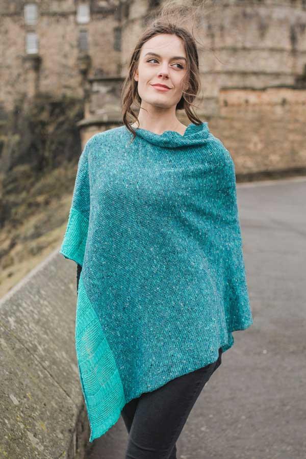 Baber Scottish Knitwear Design Donegal Wool Cape (Spearmint) Clothing ...
