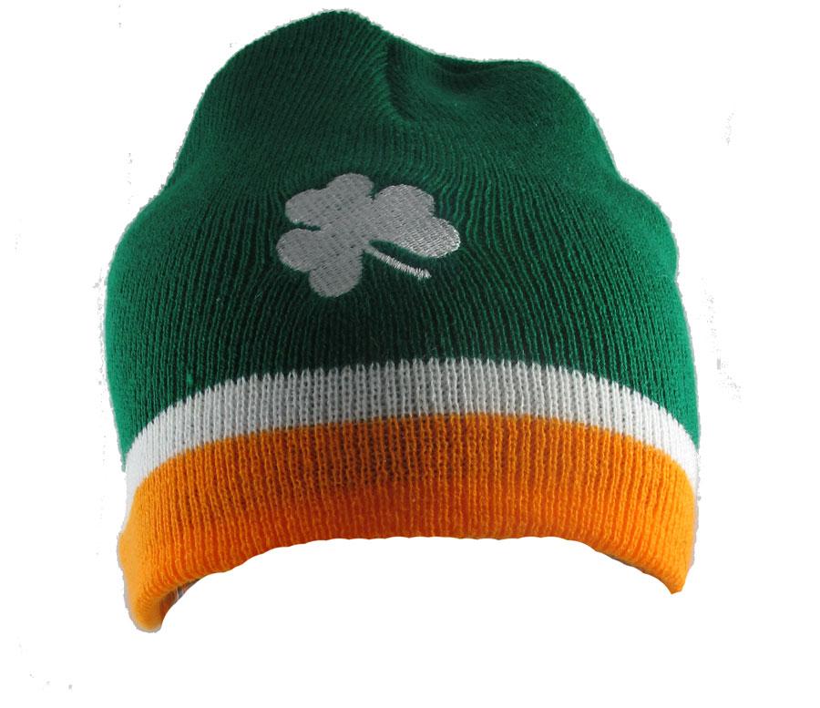 RIN Irish Tri Colour Beanie Hat Clothing Caps Hats at Irish on Grand