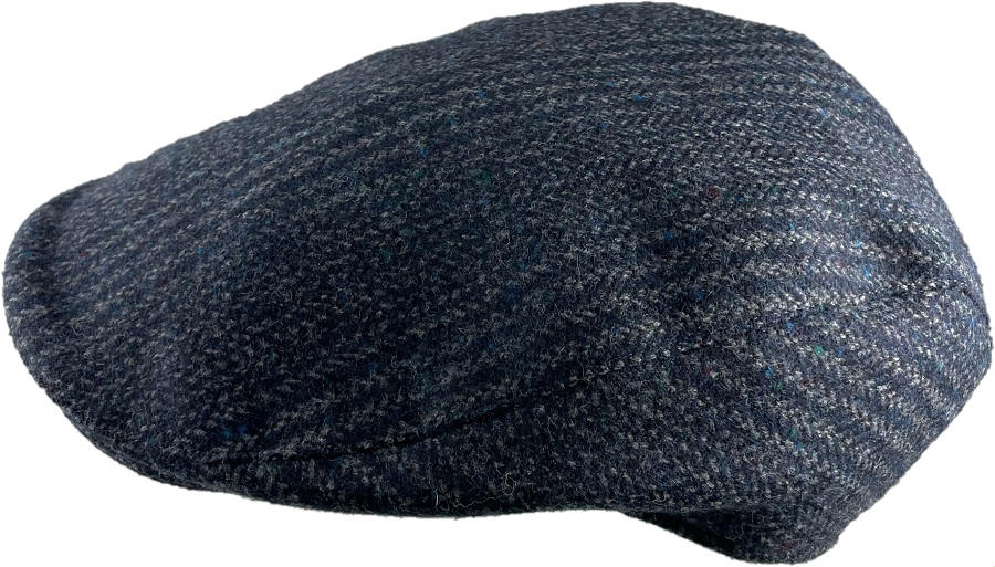 Hanna Hats Irish Touring Cap (Blue Grey Striped Tweed) Clothing Caps ...