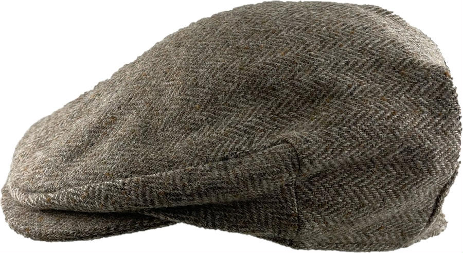 Hanna Hats Irish Vintage Cap (Light Brown Herringbone Tweed) Clothing ...