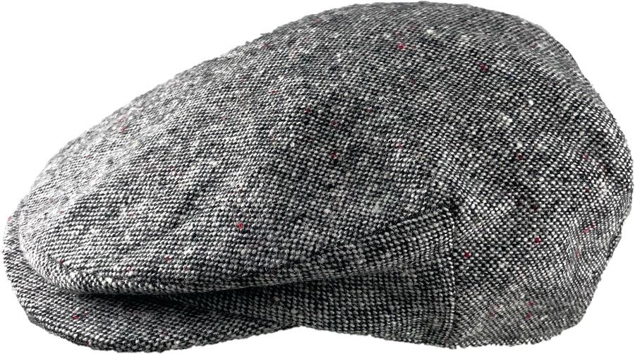 Hanna Hats Irish Vintage Cap (Black and White with Red Speckled Tweed ...