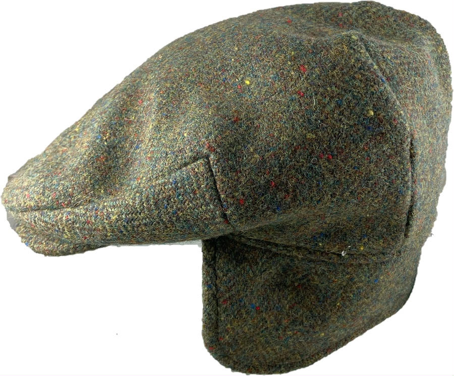 Hanna Hats Irish Cap with Ear Flaps (Garden Green Herringbone) Clothing ...