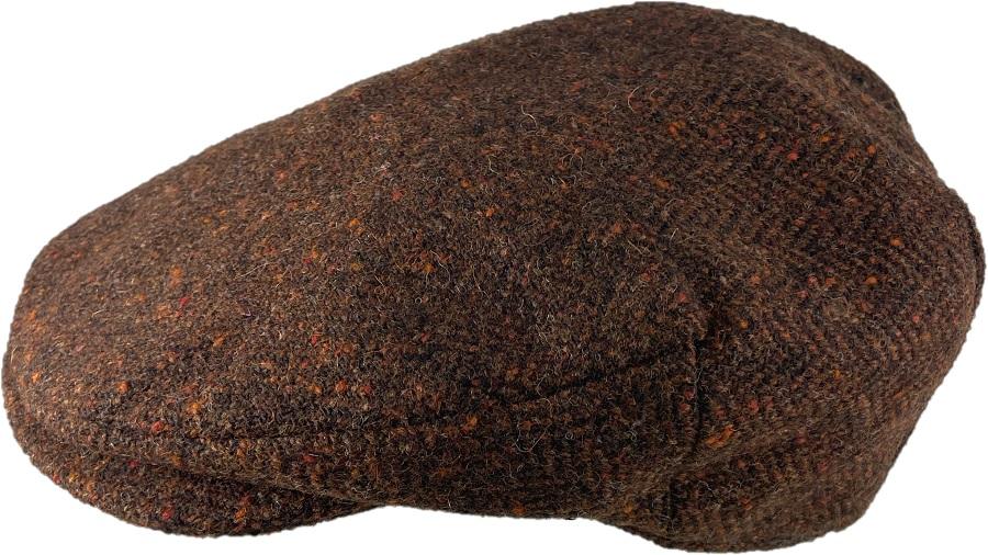 Hanna Hats Irish Vintage Cap (Dark Brown and Rust Herringbone Tweed ...