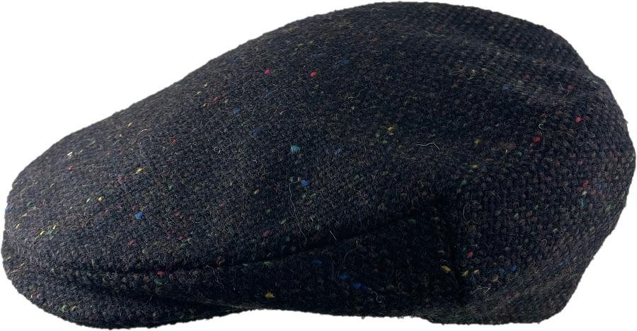 Hanna Hats Irish Vintage Cap (Black Brown Tweed with Rainbow Speckles ...
