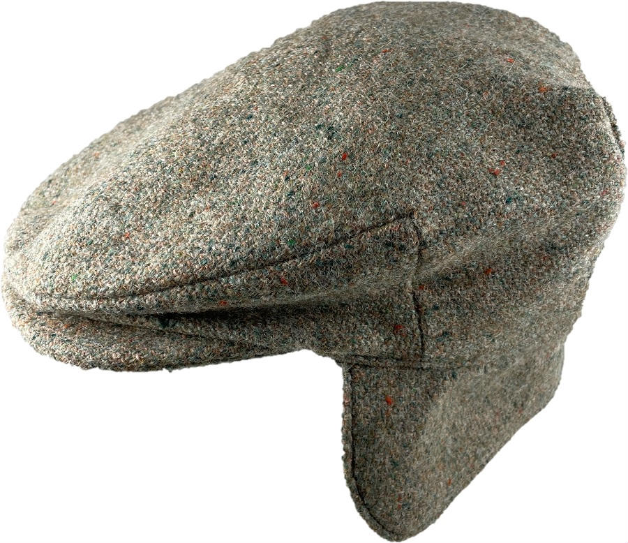 Hanna Hats Irish Cap with Ear Flaps (Misty Meadow Green Tweed) Clothing ...