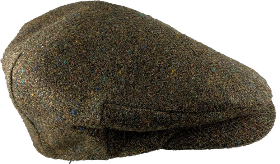 Hanna Hats Irish Vintage Cap (Olive Herringbone Tweed) Clothing Caps ...