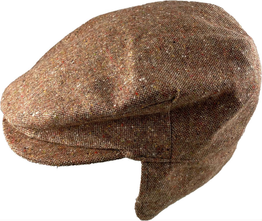 Hanna Hats Irish Cap with Ear Flaps (Rusty Brown Speckled Tweed ...