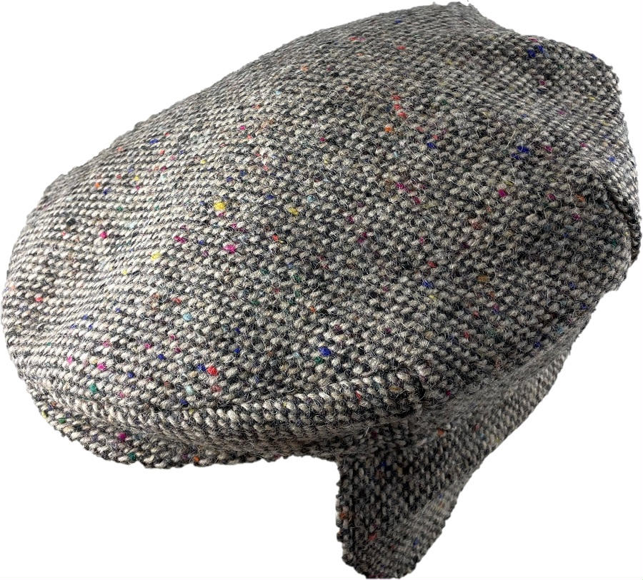 Hanna Hats Irish Cap with Ear Flaps (Grey with Rainbow Speckled Tweed ...