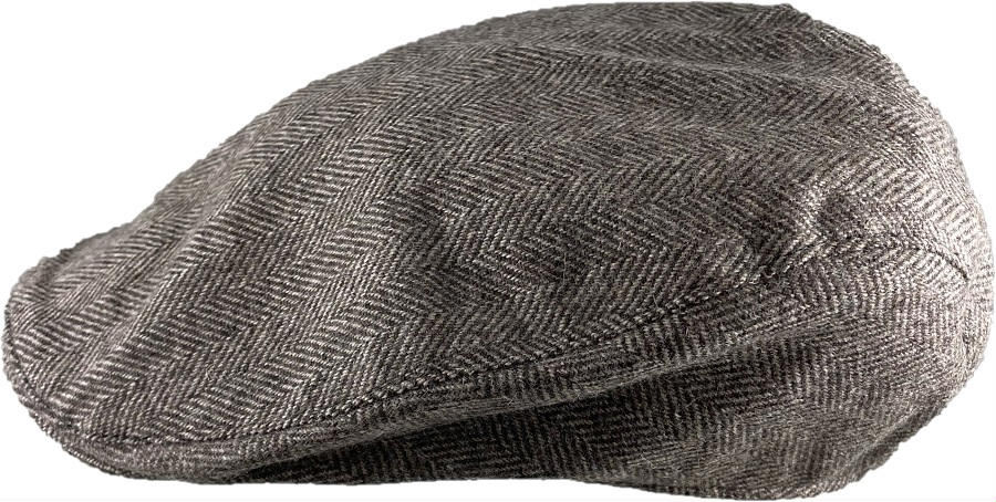 Hanna Hats Irish Touring Cap (Taupe Herringbone Tweed) Clothing Caps ...