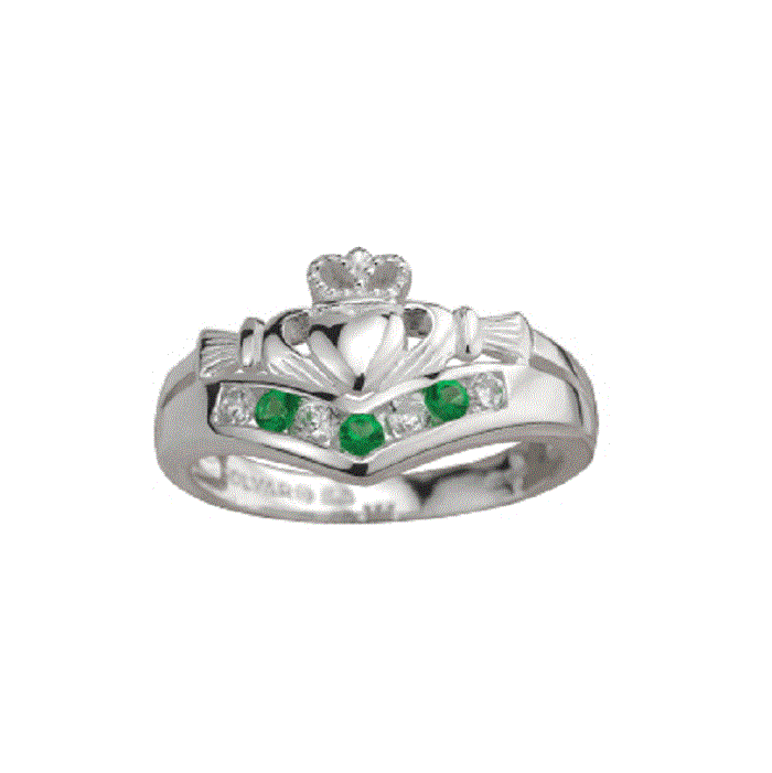 Solvar Jewelry Silver Claddagh Ring With Gemstones Rings at Irish on Grand Solvar Jewelry Silver Claddagh Ring With Gemstones Rings at Irish on Grand