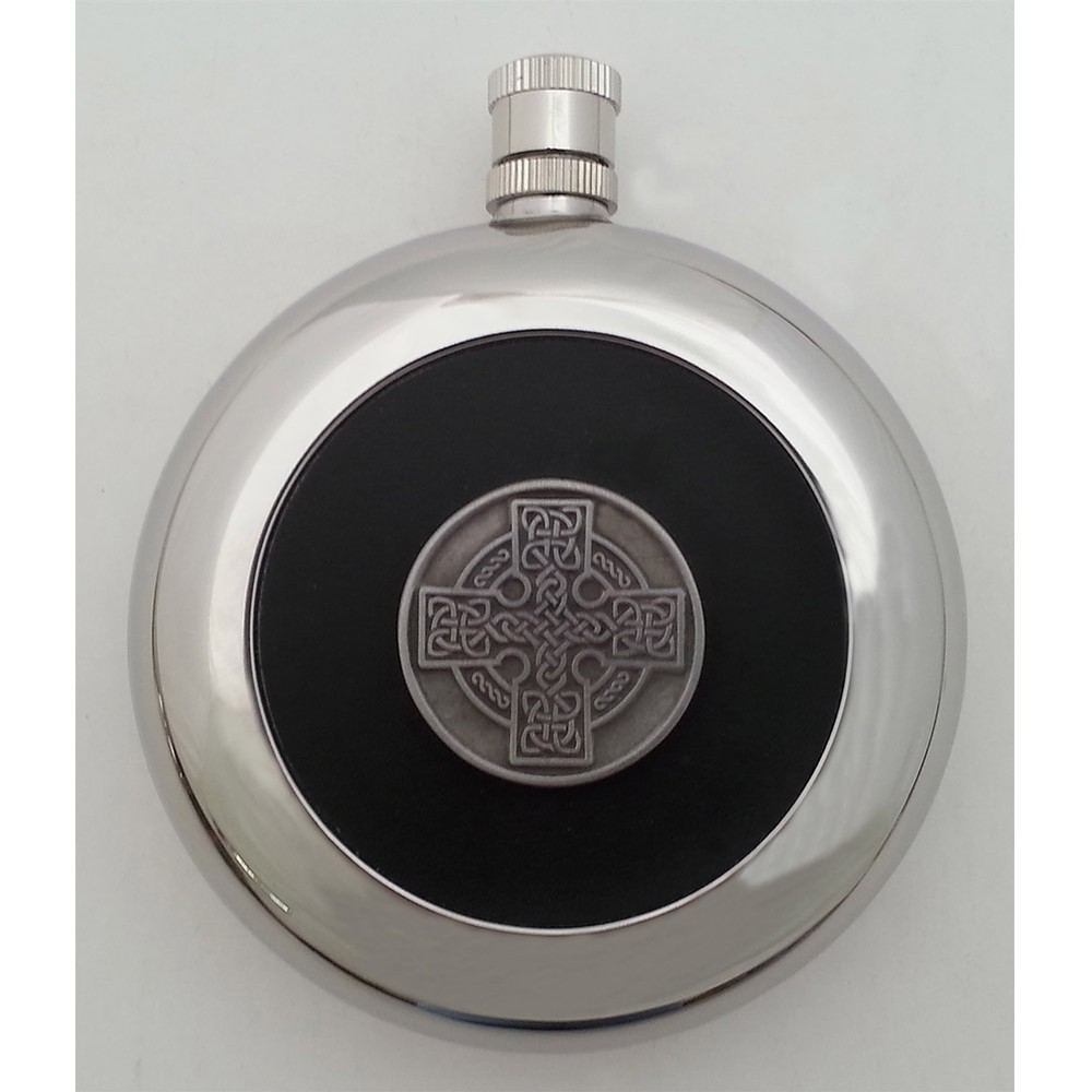 Irish Brass Celtic Cross Silver Flask Flasks at Irish on Grand