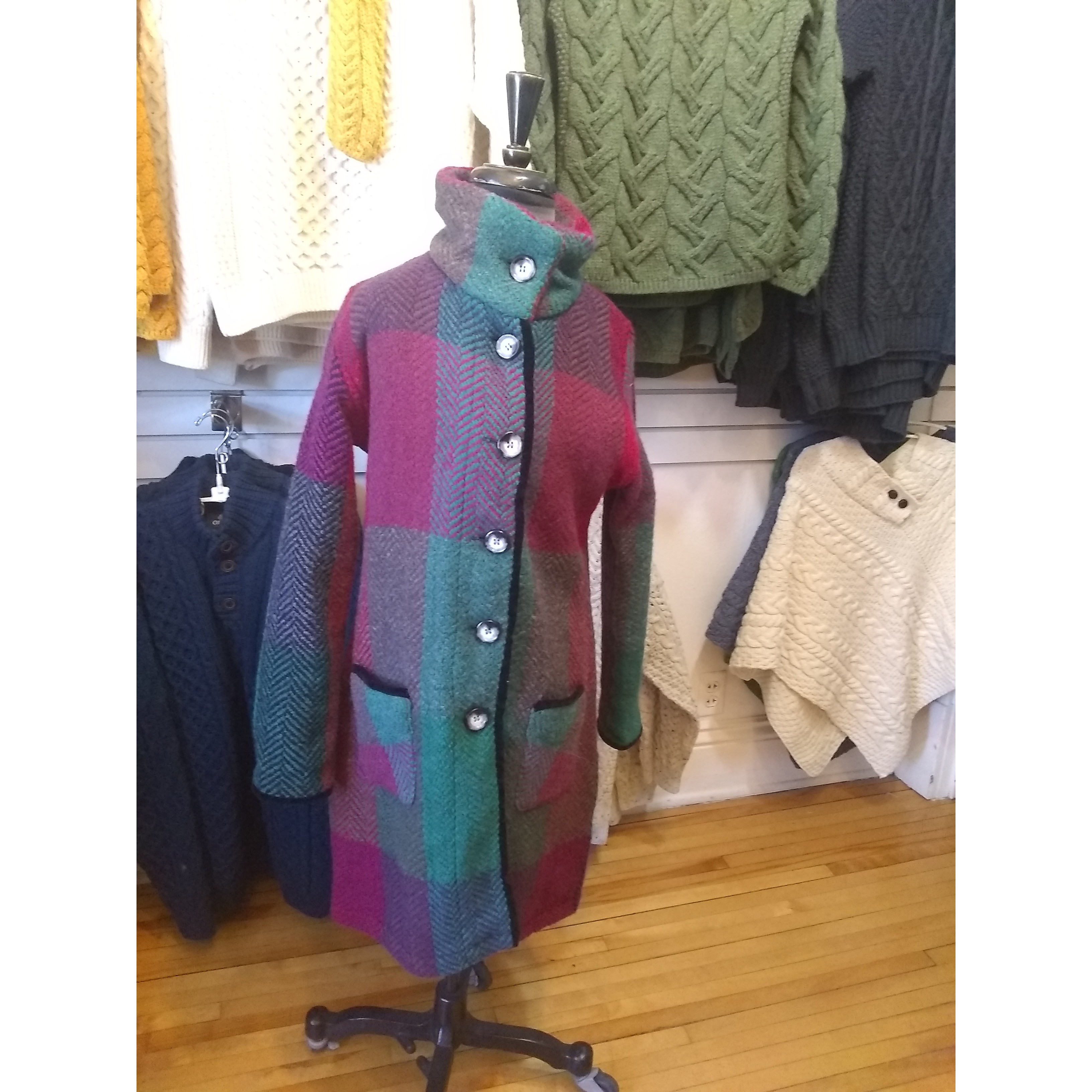 Branigan Weavers Irish Wool Coat Emma (Donegal Green) Clothing Capes ...