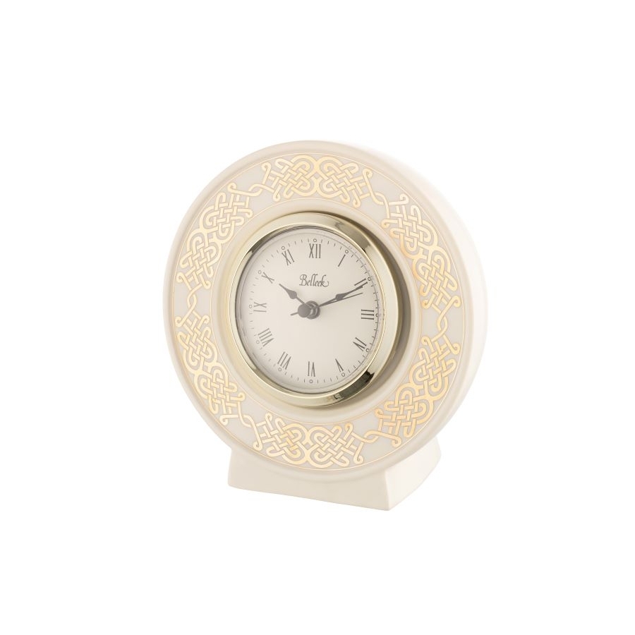 Belleek China Belleek Celtic Gold Clock at Irish on Grand