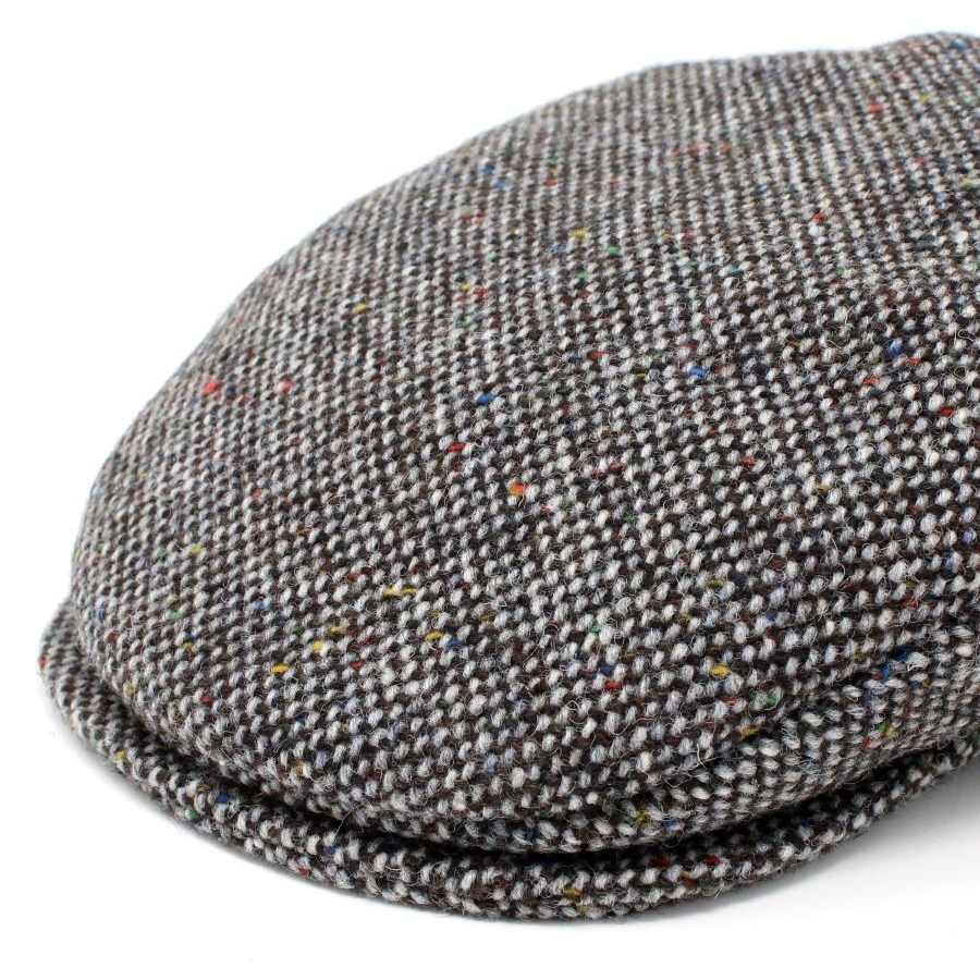Hanna Hats Irish Cap with Ear Flaps (Salt and Pepper Tweed) Clothing Caps Hats at Irish on Grand