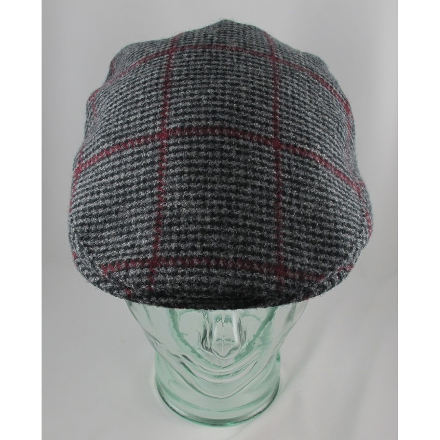 Hanna Hats Grey and Red Tweed Tailor Cap Clothing Caps Hats at Irish on ...
