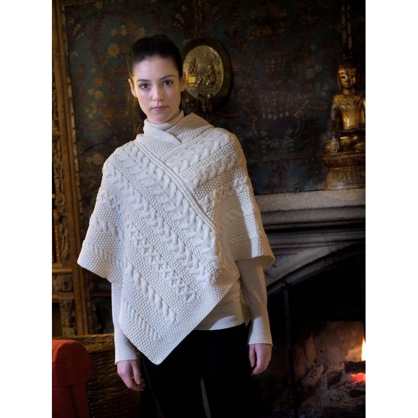 Aran Craft Aran Cape (Natural) Clothing Capes Shawls at Irish on Grand