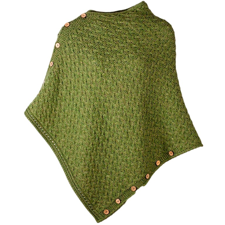 Aran Woollen Mills Irish Shrug Cape (Moss Green) Clothing Capes Shawls ...