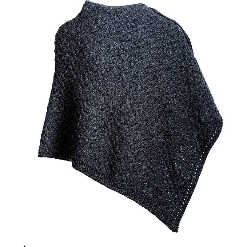 Aran Woollen Mills Irish Shrug Cape (Grey) Clothing Capes Shawls at ...