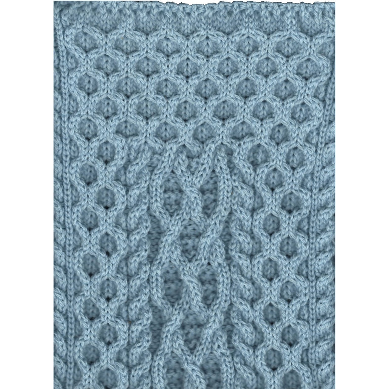 Irelands Eye Knitwear Merino Wool Aran Scarf (Ice Blue) Clothing ...
