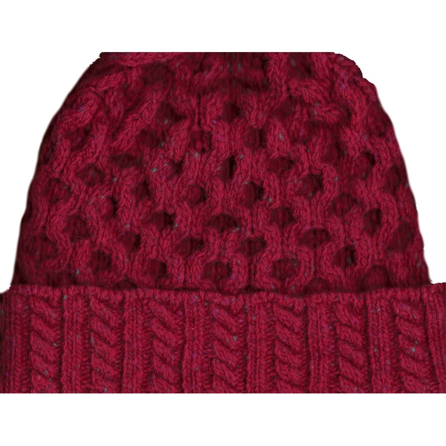 Irelands Eye Knitwear Luxe Aran Hat (Bramble Berry) Clothing Caps Hats ...