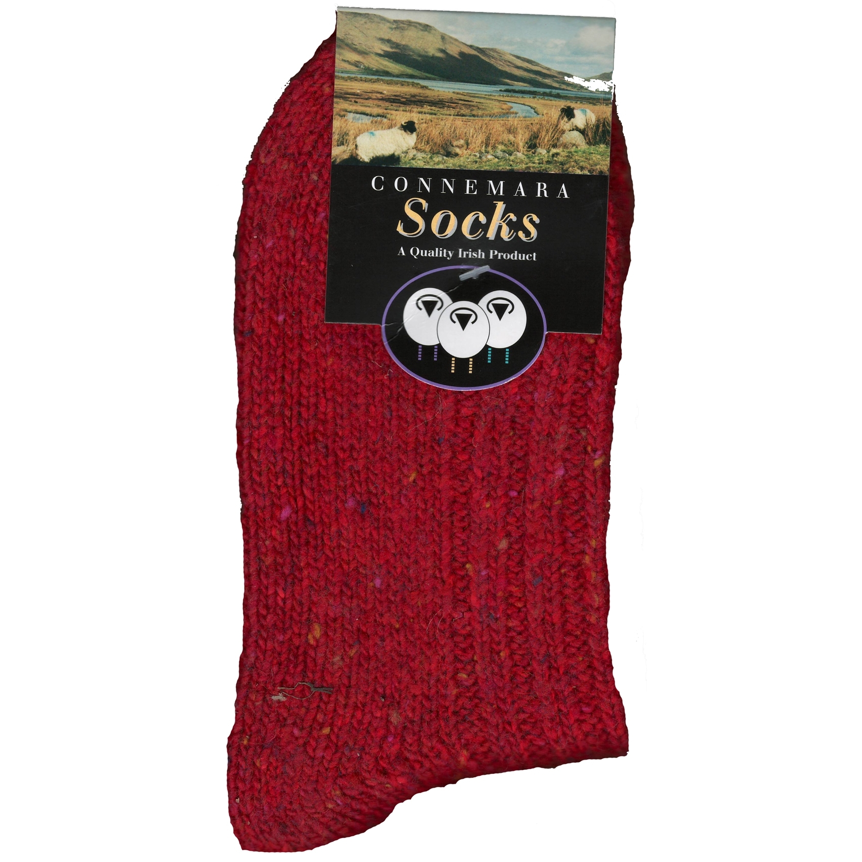 Connemara Socks Irish Fleck Sock (Red) Clothing Accessories at Irish on Grand