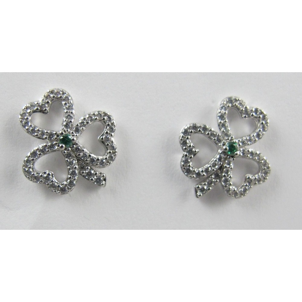 Fado Jewelry Shamrock Earrings with Emerald and Pave CZ Jewelry ...