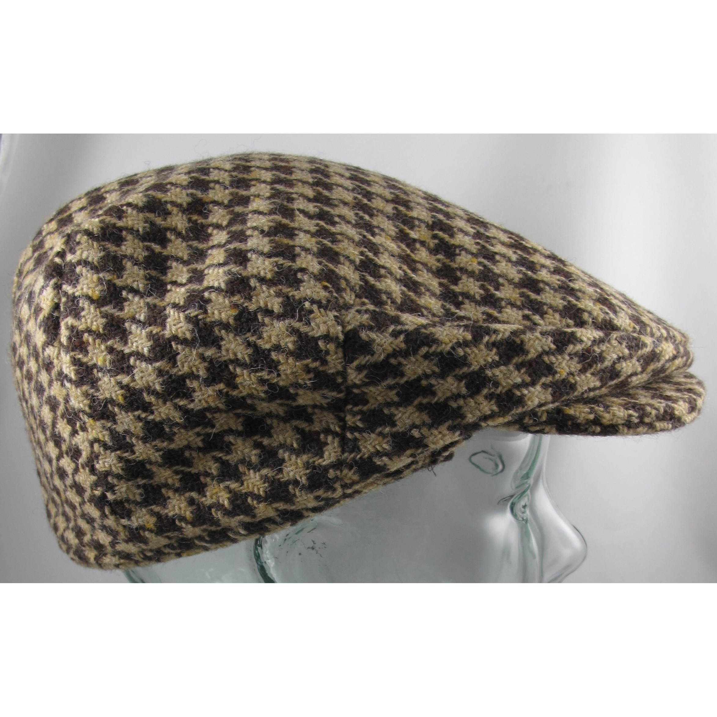 Hanna Hats Brown and Tan Check Vintage Cap with Flaps Clothing Caps ...