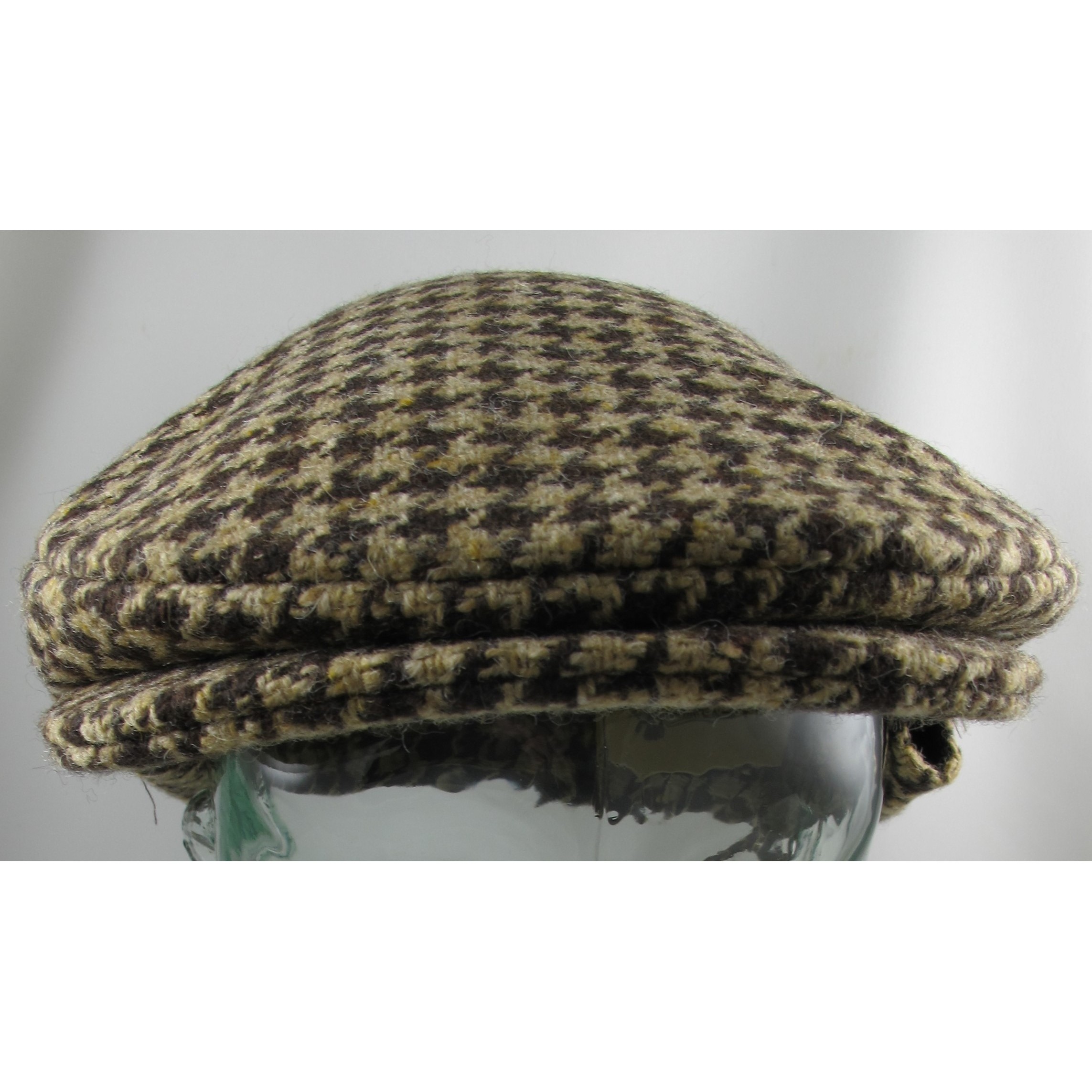 Hanna Hats Brown and Tan Check Vintage Cap with Flaps Clothing Caps ...