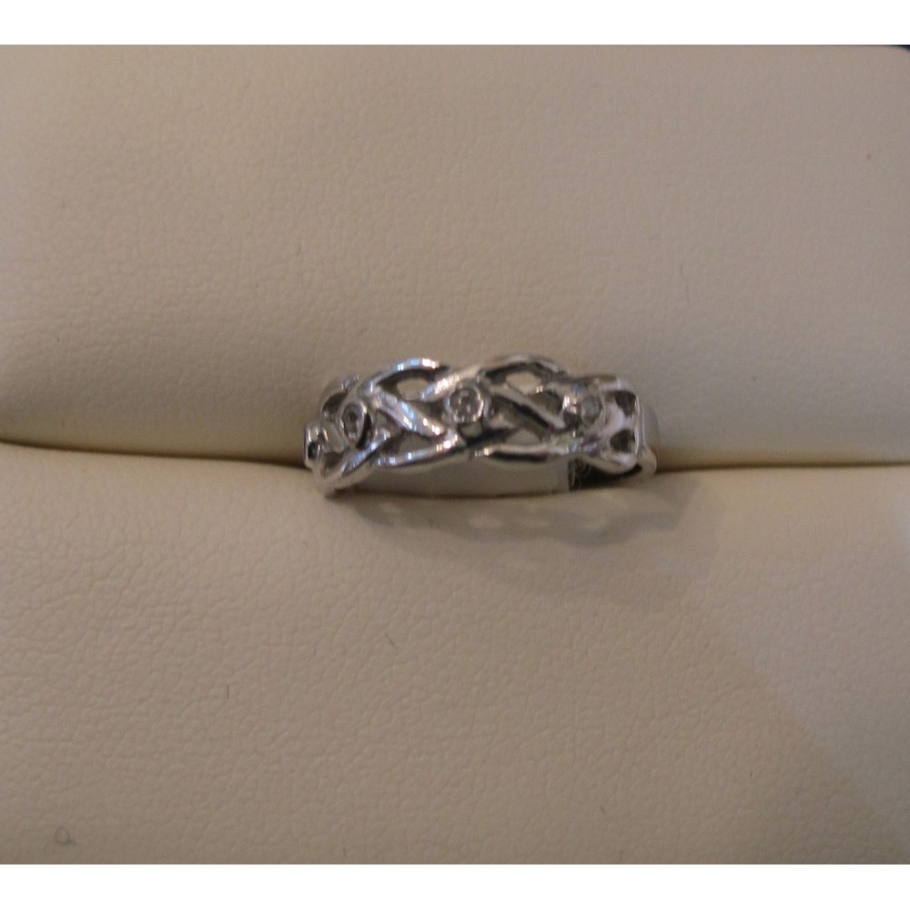 Facet Jewelry 14K White Gold Celtic Ring Diamond Jewelry Rings at Irish ...