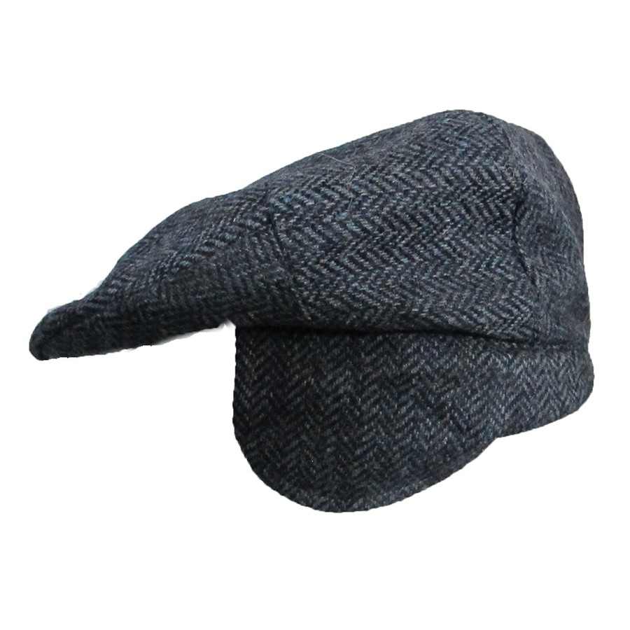Hanna Hats Blue Herringbone Cap with Flaps Clothing Caps Hats at Irish ...