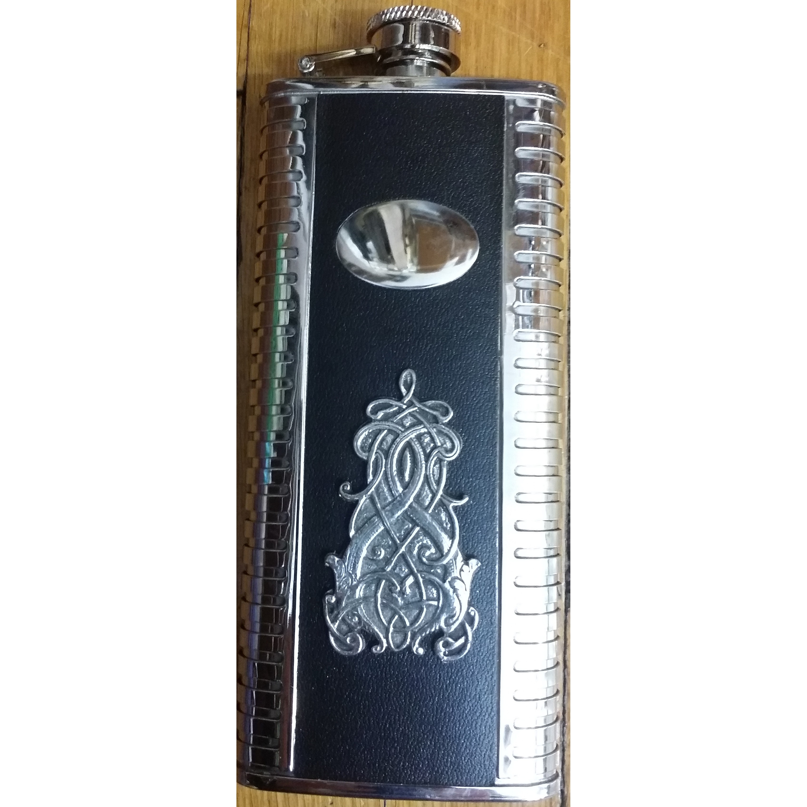 Mullingar Pewter Irish Whiskey Flask (Celtic Dragon) Flasks at Irish on ...
