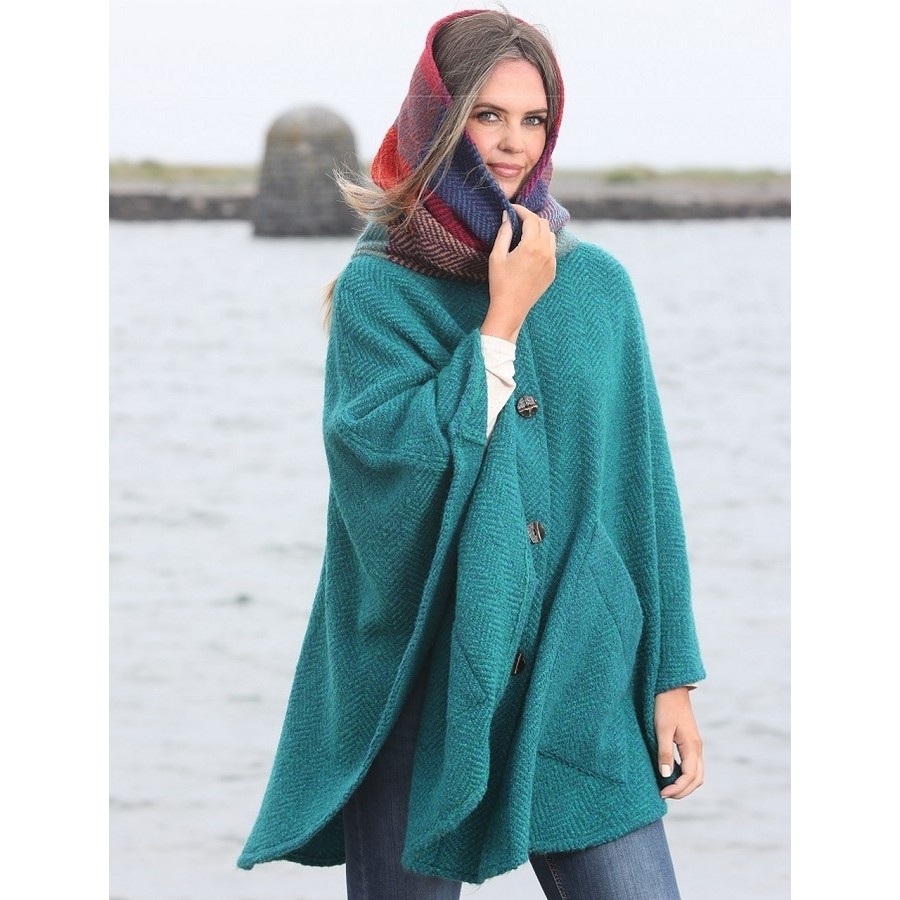 Branigan Weavers Irish Cape Tina (Killybegs Jade) Clothing Capes Shawls ...