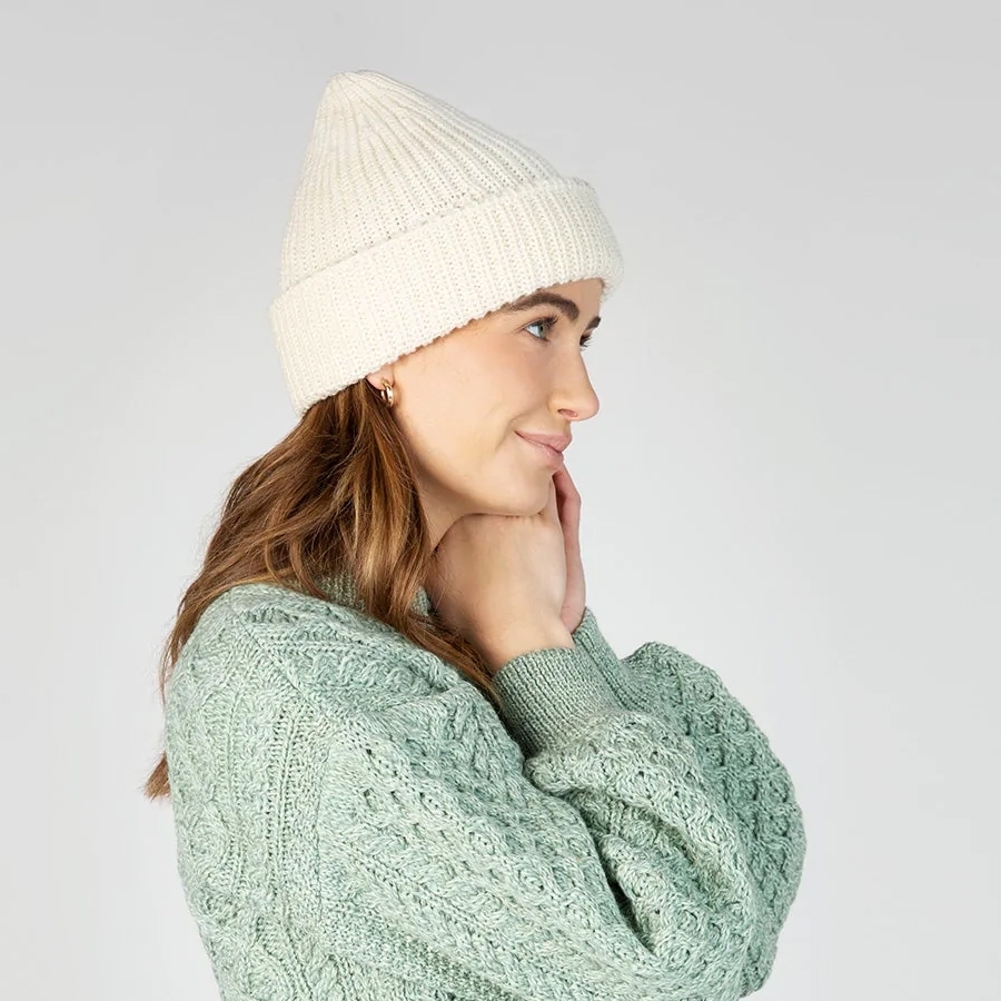 Aran Craft Honeycomb Wool Hat (Natural) Clothing Caps Hats at Irish on ...