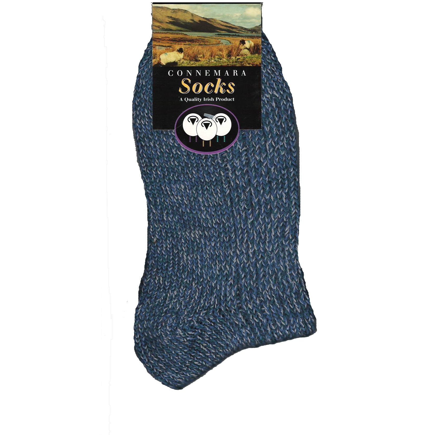 Connemara Socks Irish Heather Sock (Ocean Blue) Clothing Accessories at ...