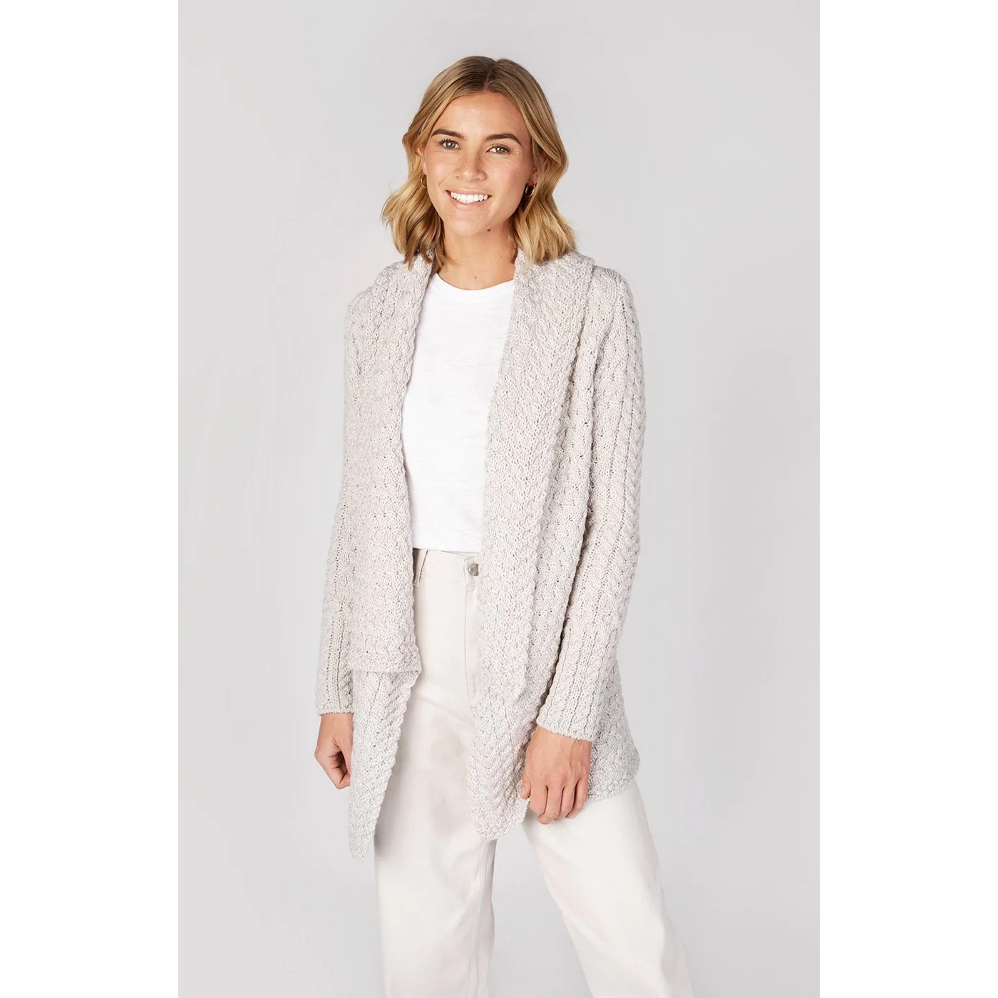 Irelands Eye Knitwear Irish Open Front Cardigan Clothing Knitwear at ...