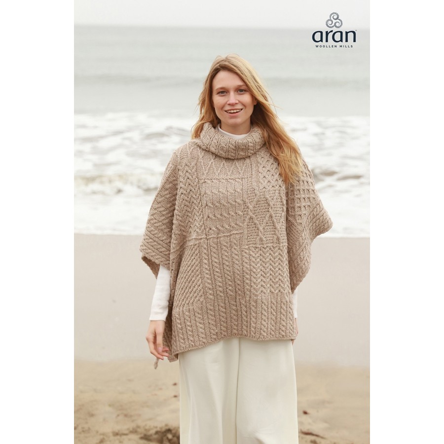Aran Woollen Mills Wool Patchwork Cowl Cape Clothing Capes Shawls at ...