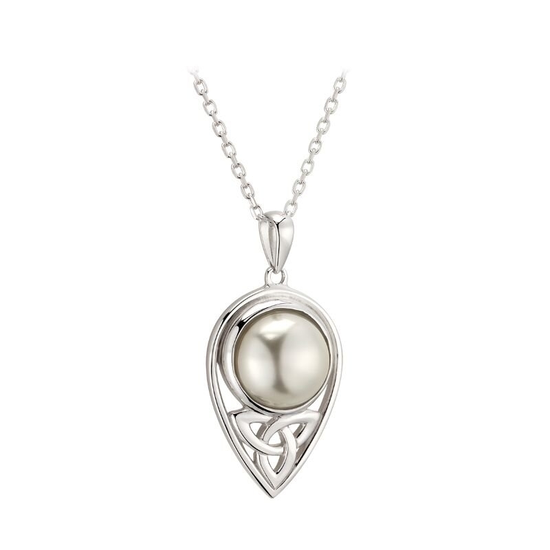 Solvar Jewelry Pearl Trinity Knot Pendant Pendants Necklaces at Irish ...