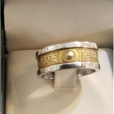 Fado Jewelry 14K Yellow Gold An Ri with White Gold Sides Jewelry Rings ...