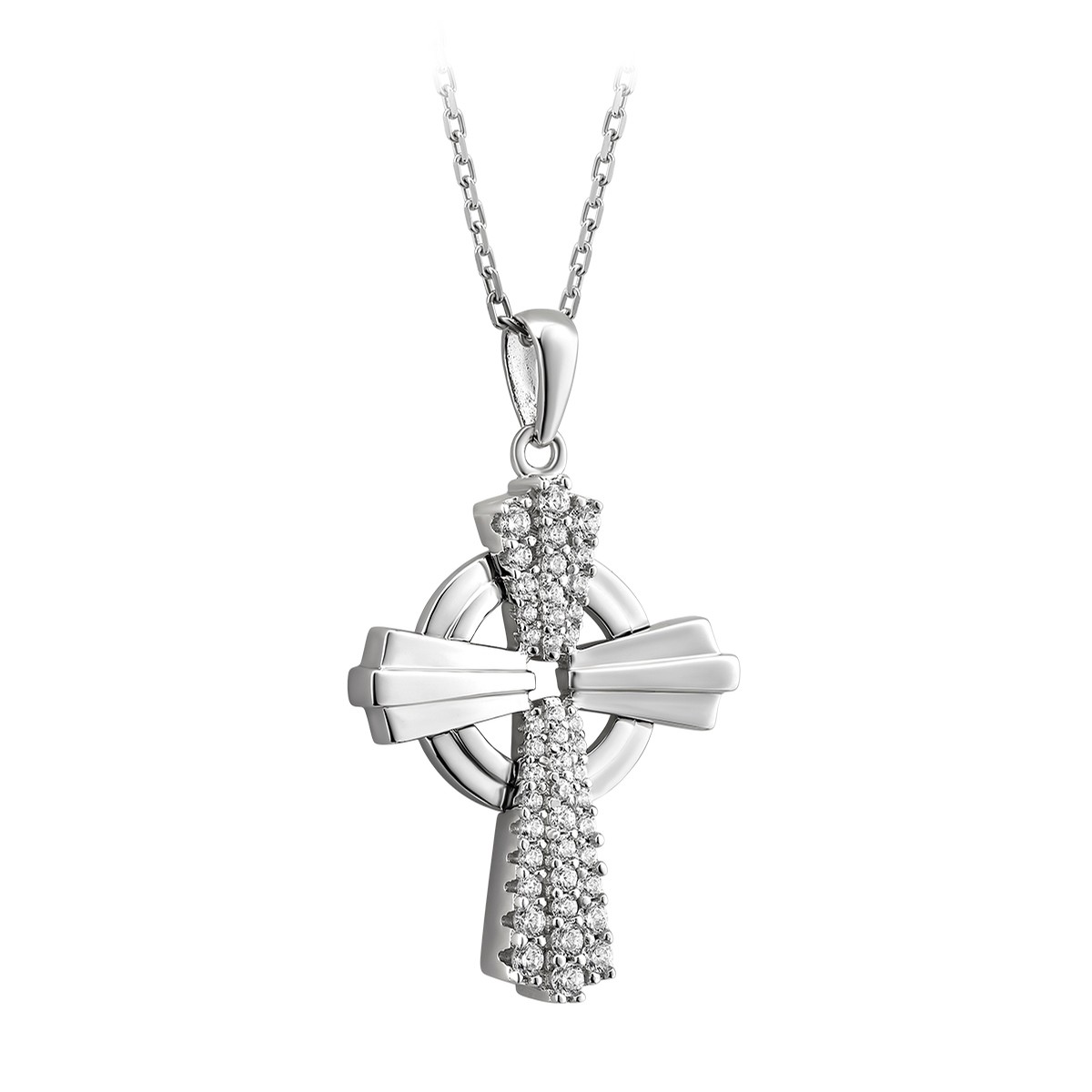 Solvar Jewelry Crystal Silver Celtic Cross Jewelry Crosses at Irish on ...