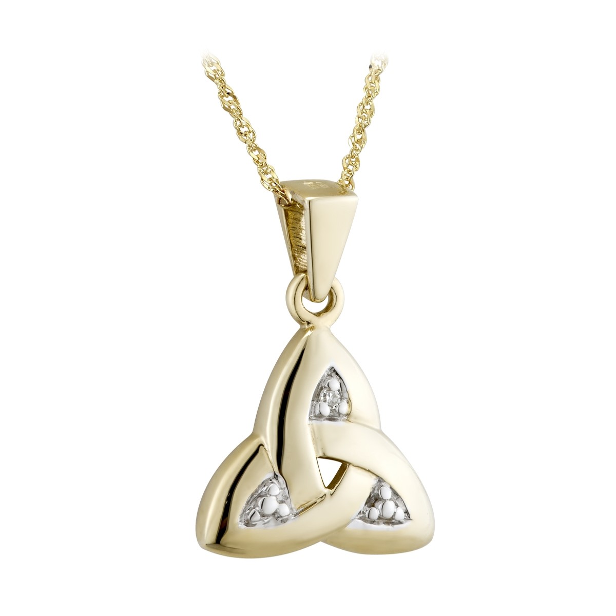 Solvar Jewelry Yellow Gold Trinity Knot with Diamond Pendant Jewelry ...