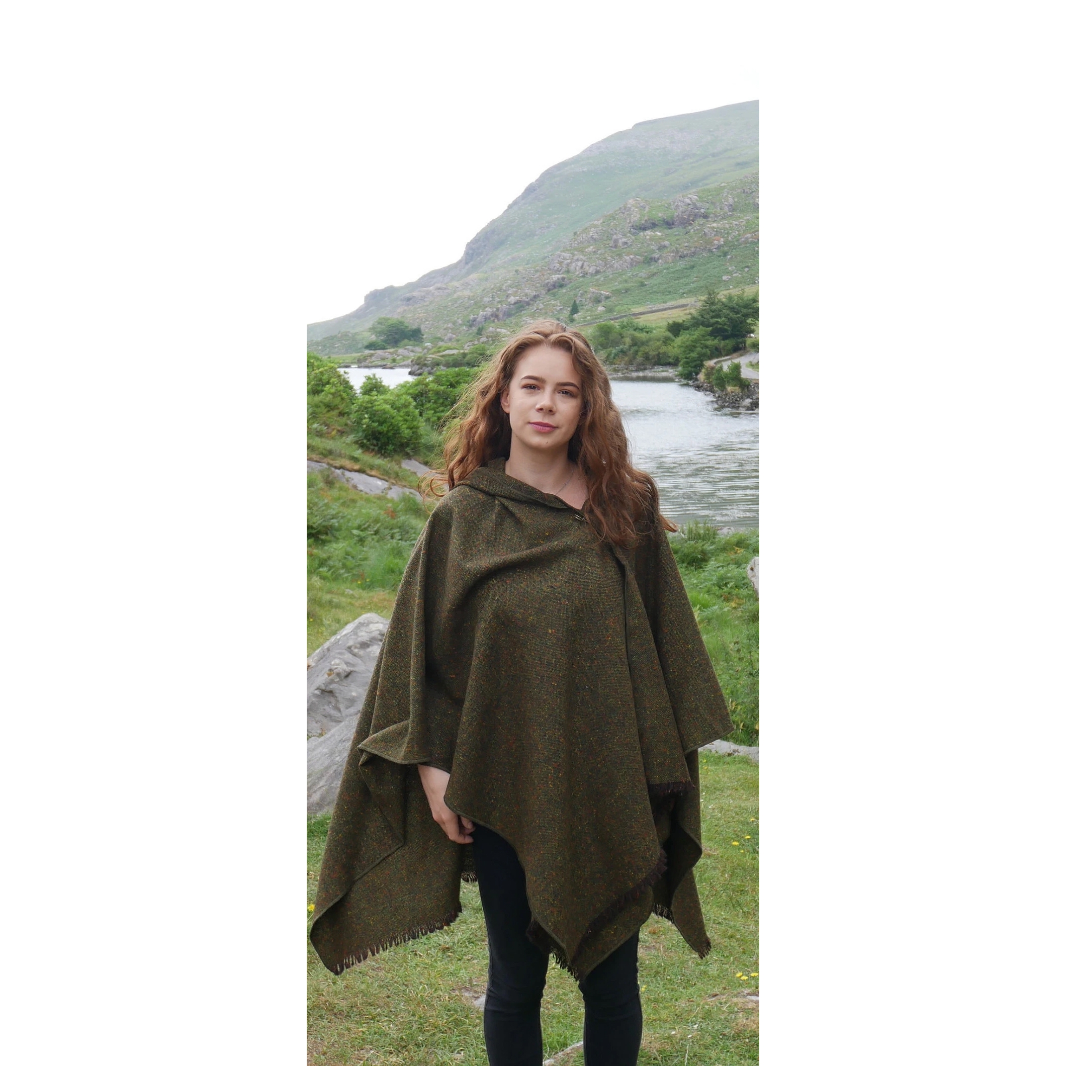 Emerald Isle Imports Irish Tweed Ruana (Salt and Pepper) Clothing Capes ...