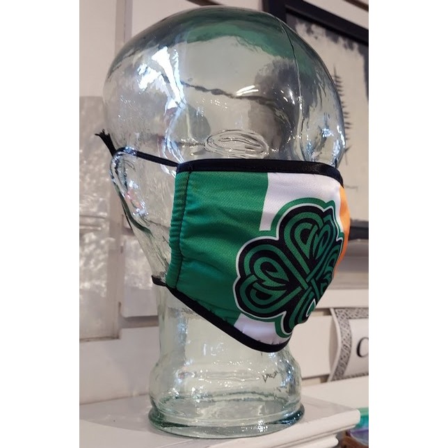 RIN Tri Colour Celtic Shamrock Mask Clothing Face Mask at Irish on Grand