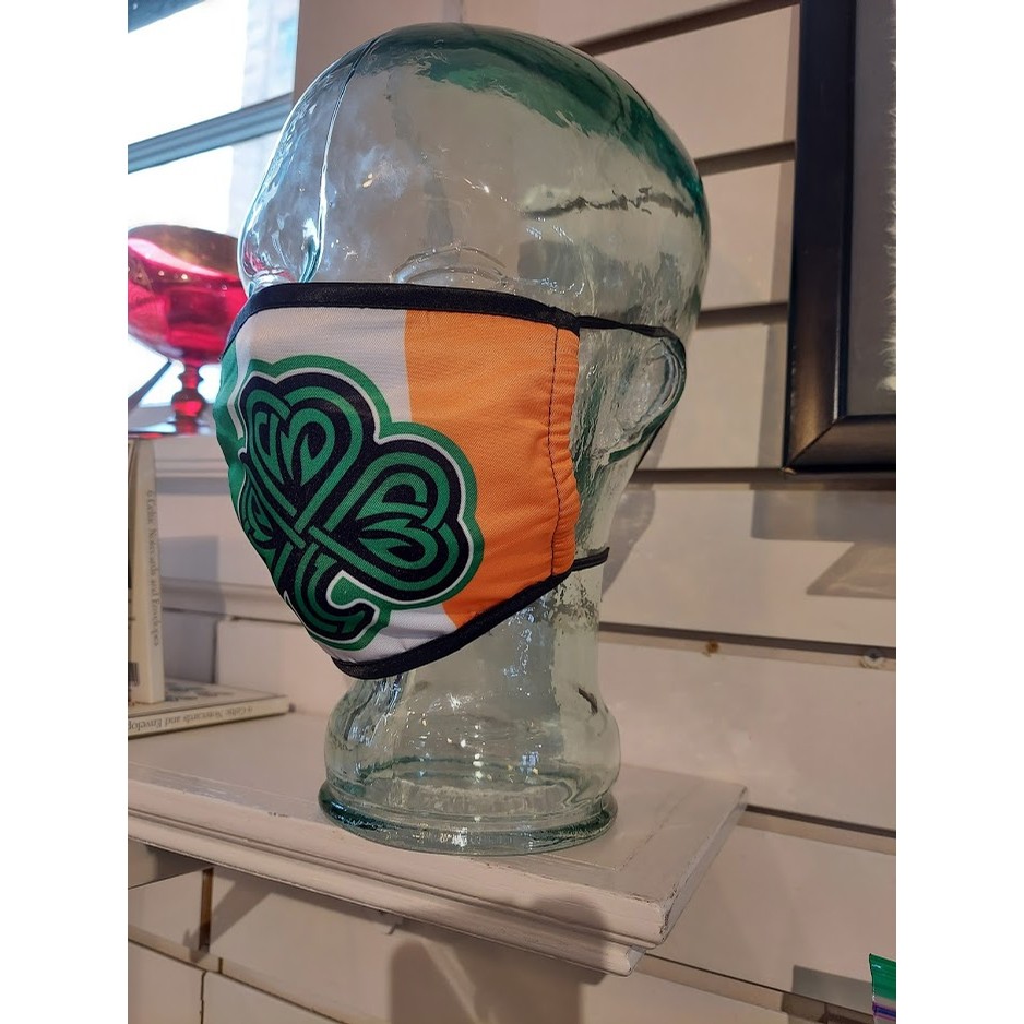 RIN Tri Colour Celtic Shamrock Mask Clothing Face Mask at Irish on Grand